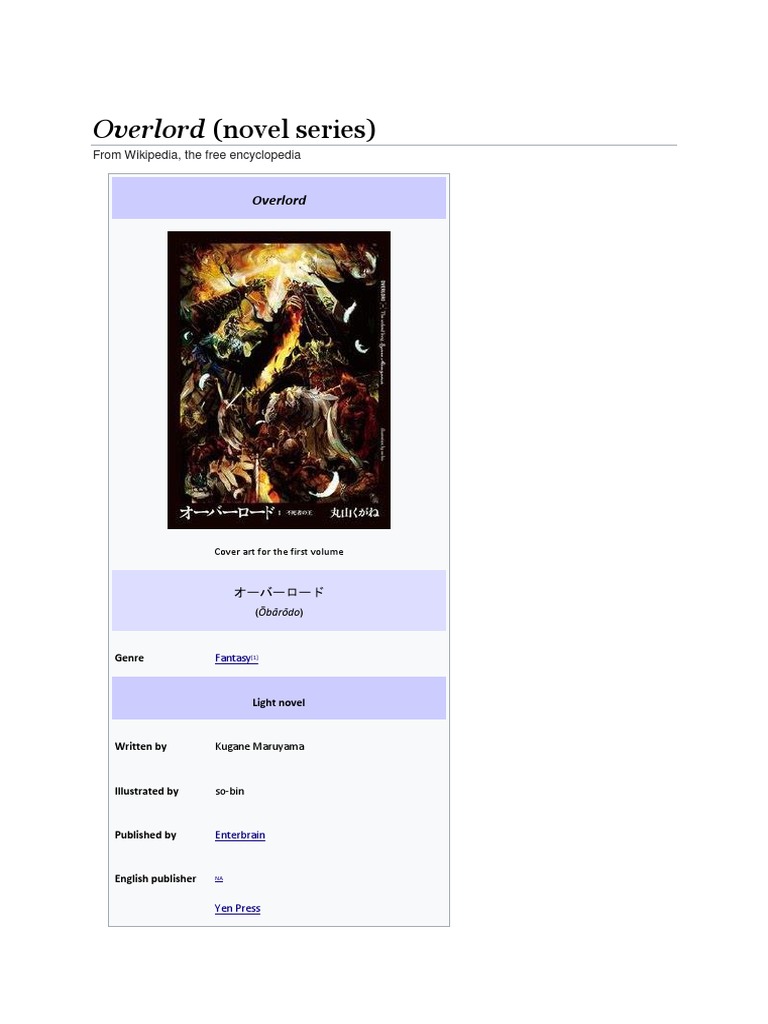 Overlord (Novel Series) | PDF | Anime | Leisure