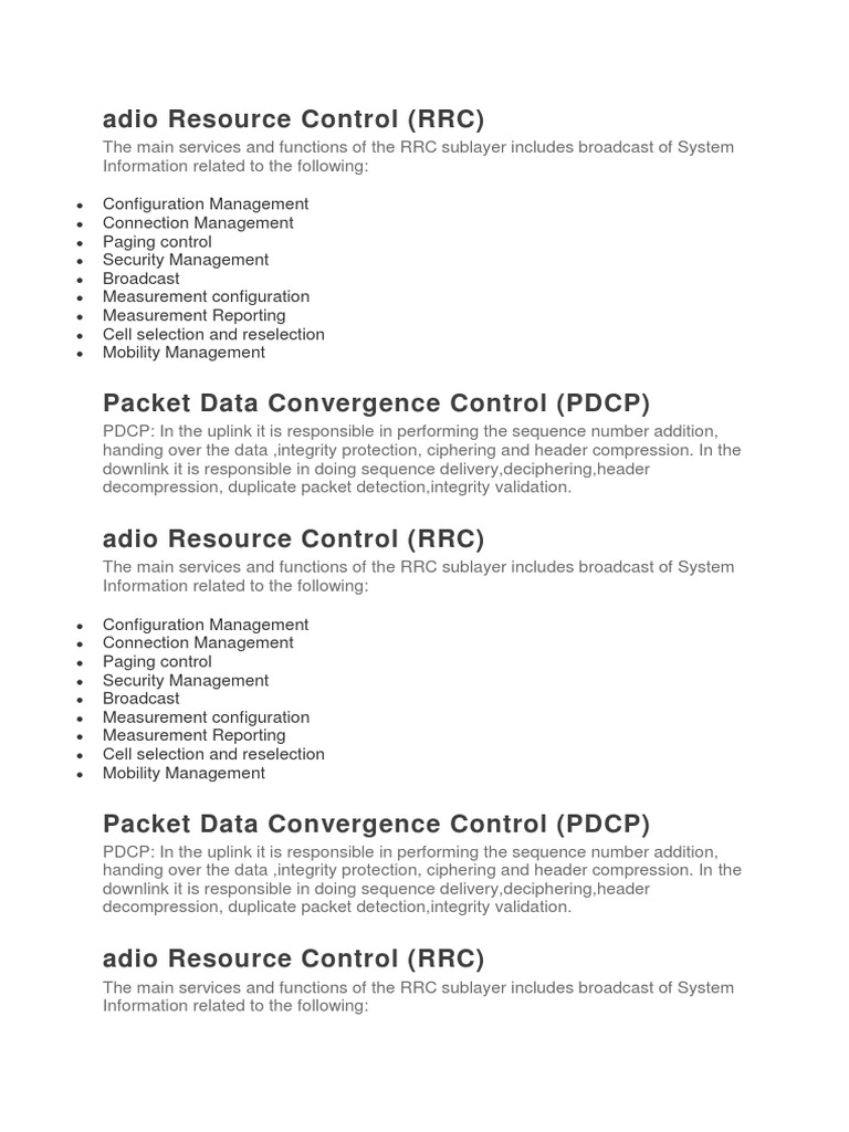 Adio Resource Control (RRC) | PDF | Transmission Control Protocol | Network Packet