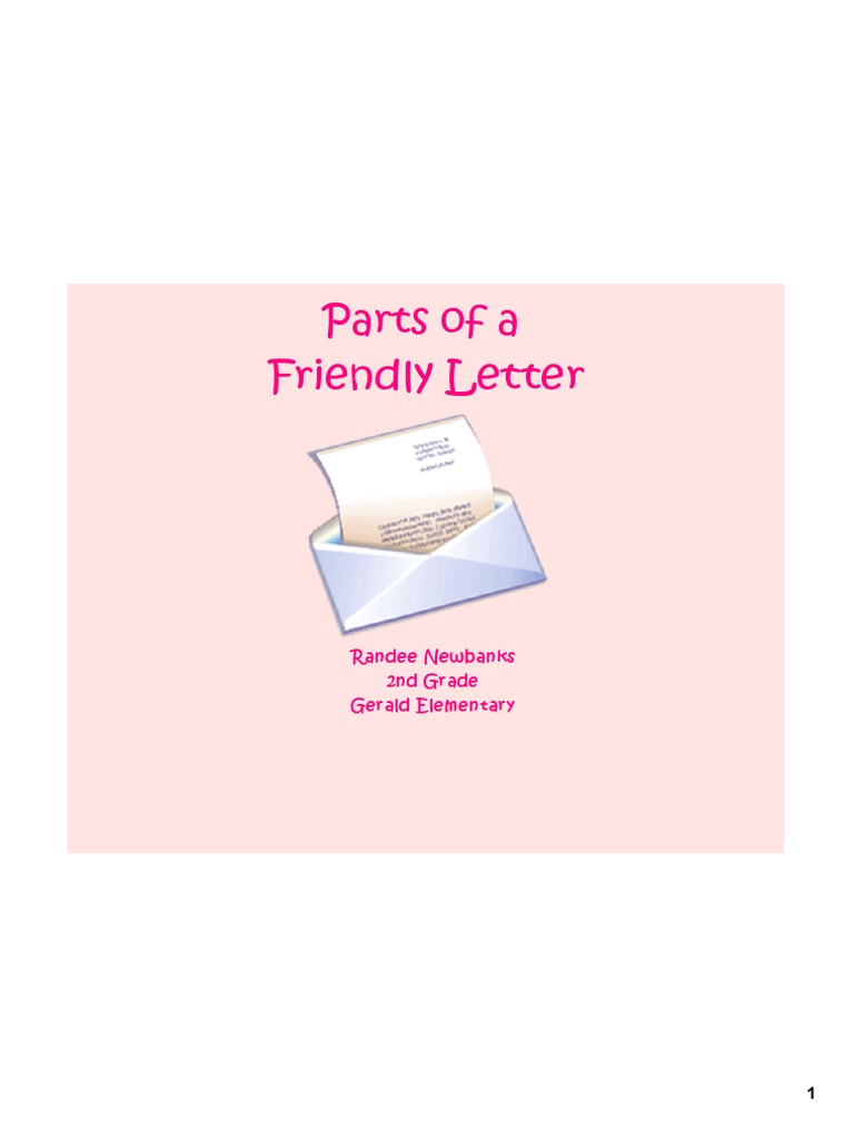 Parts of A Friendly Letter | PDF | Part Of Speech | Punctuation