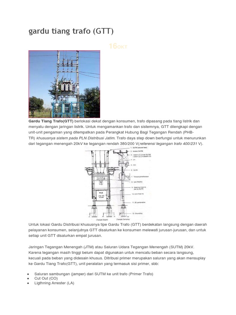 Gardu Tiang Trafo | PDF