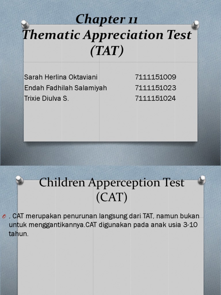 Thematic Appreciation Test (TAT) | PDF