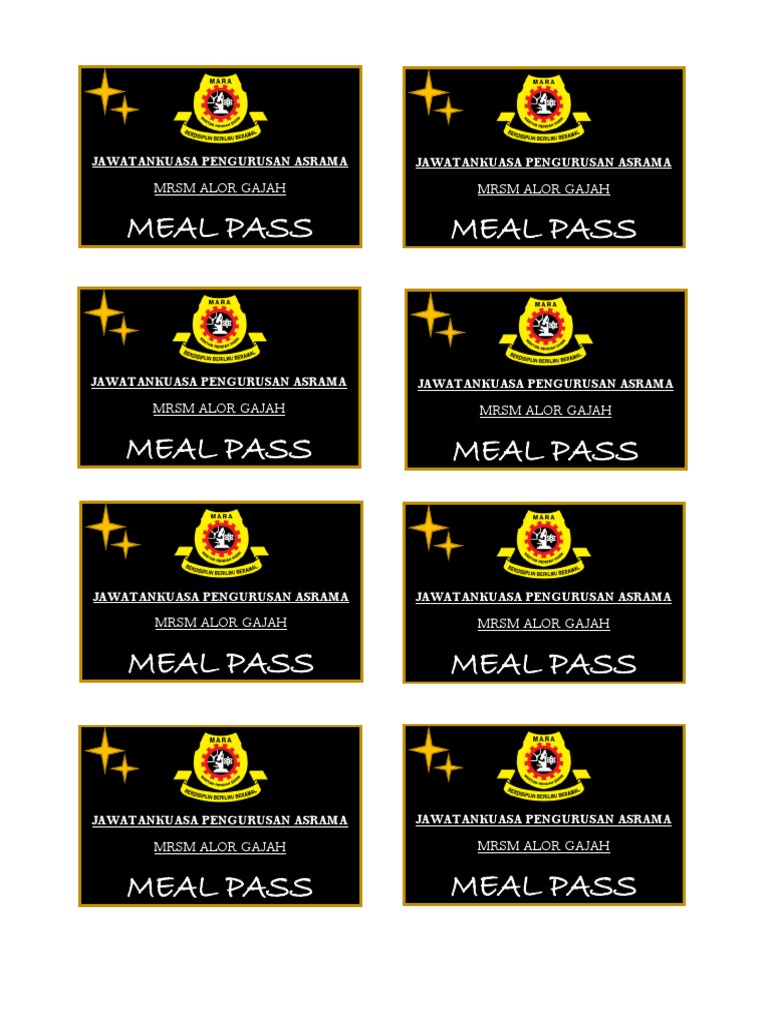 Meal Pass Jpa | PDF