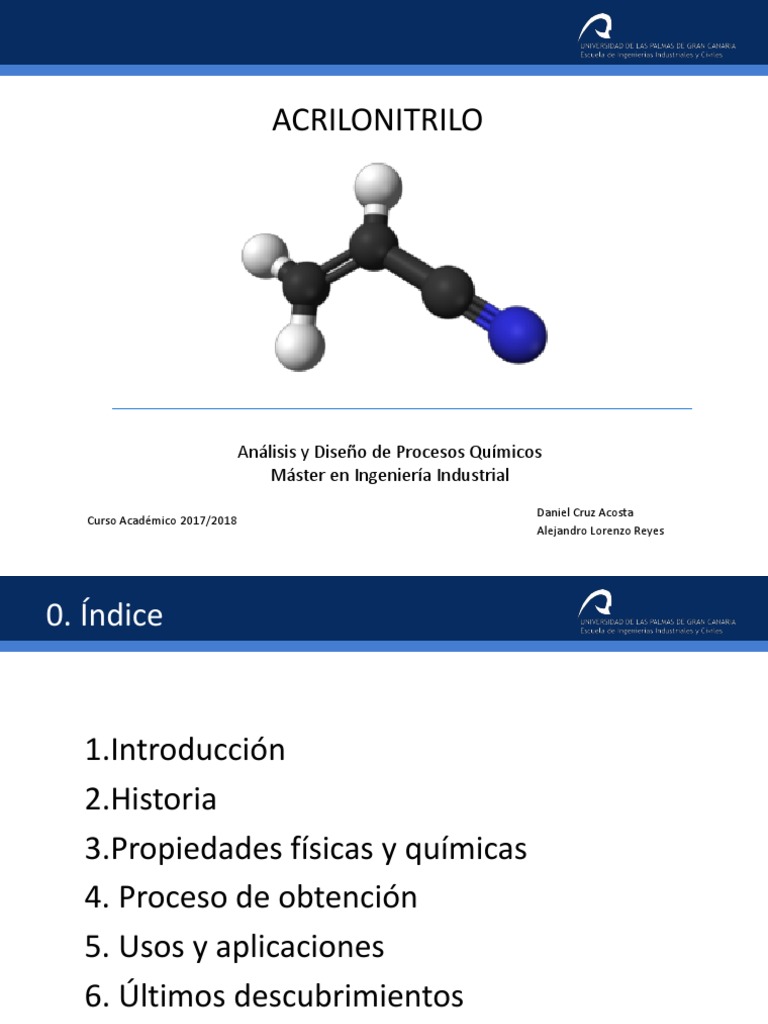 Acrilonitrilo | PDF | Agua | Química Física