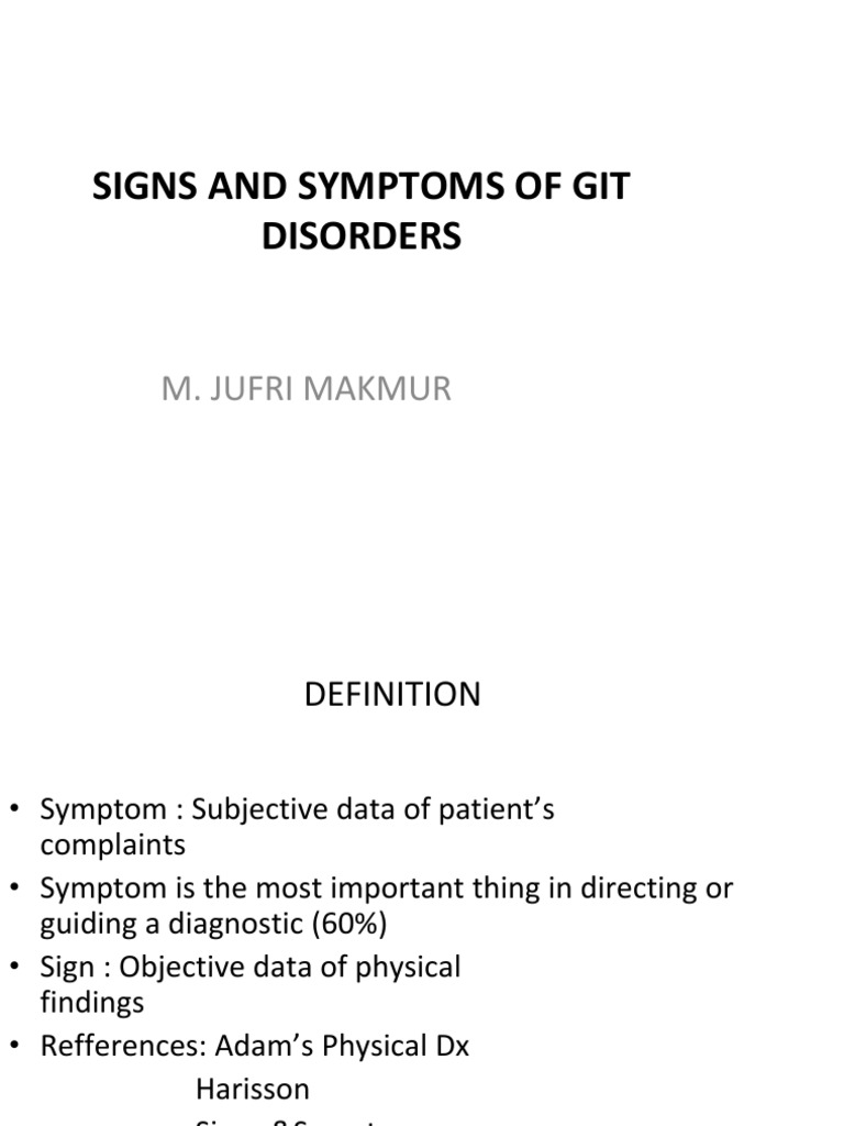 01 - Signs and Symptoms of Git Disorders | PDF | Organ (Anatomy ...