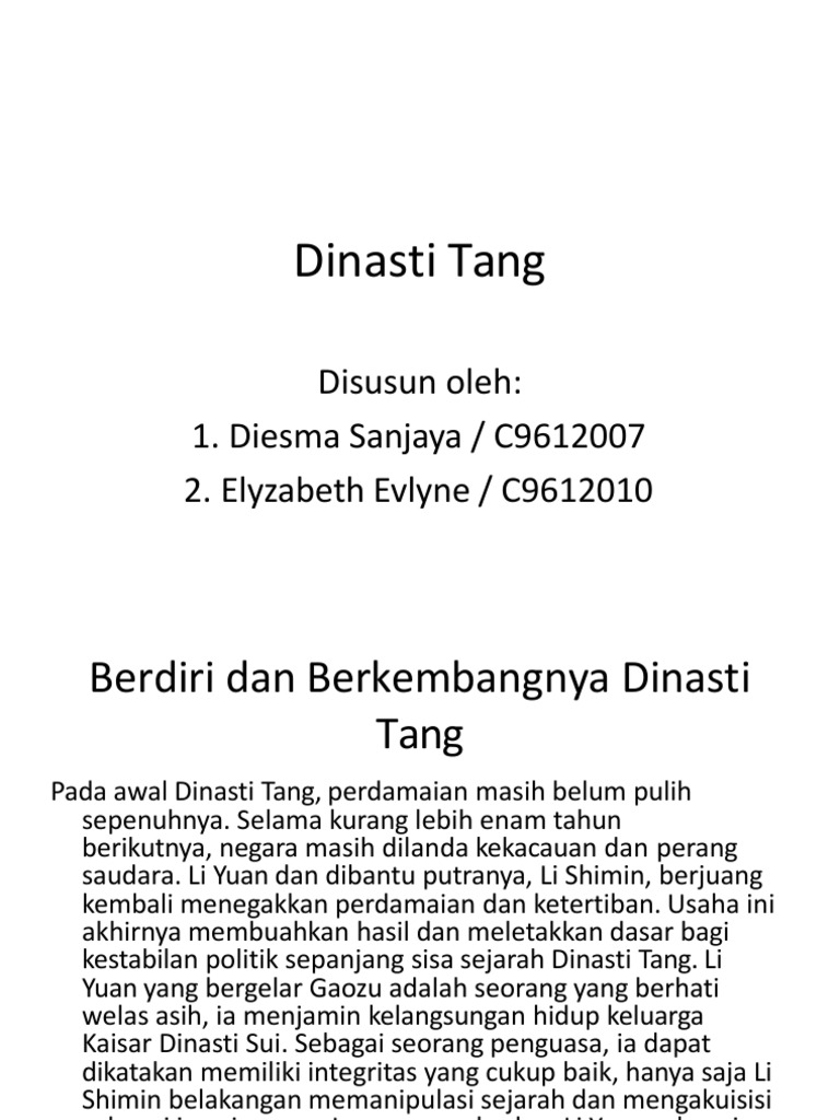 Dinasti Tang | PDF | Sejarah