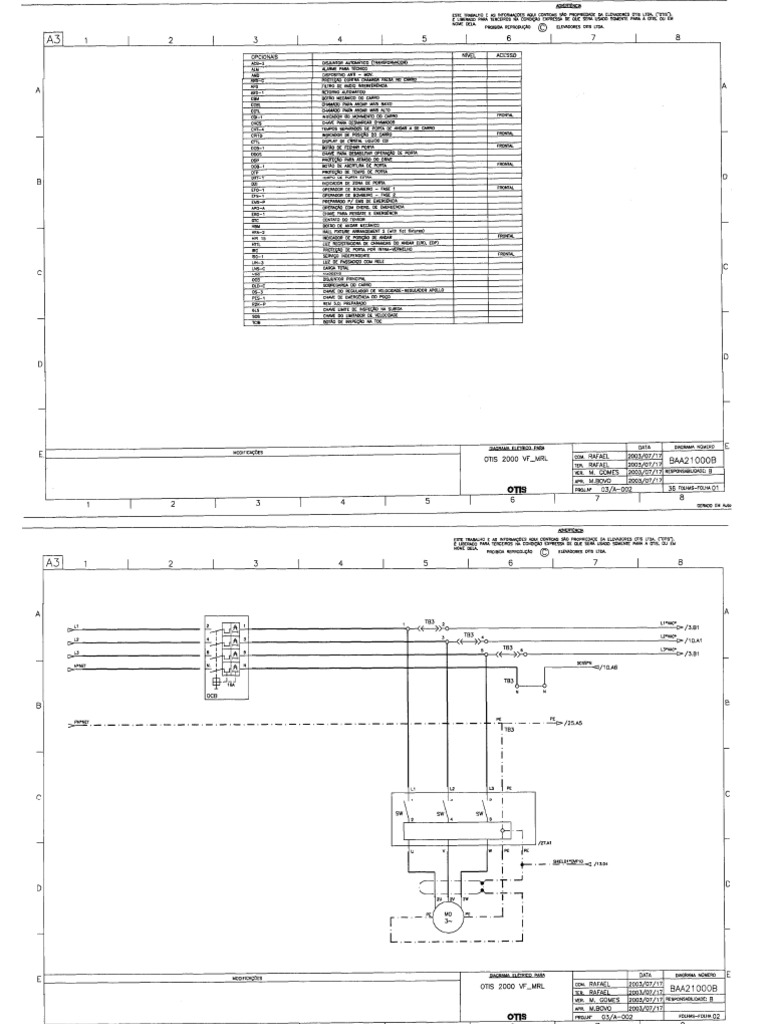 Diagrama Otis 2000 VF - MRL (Baa21000b) - 1 | PDF