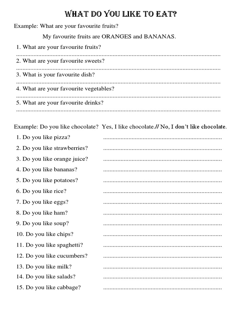 Food-Likes and Dislikes | PDF | Fruit | Foods