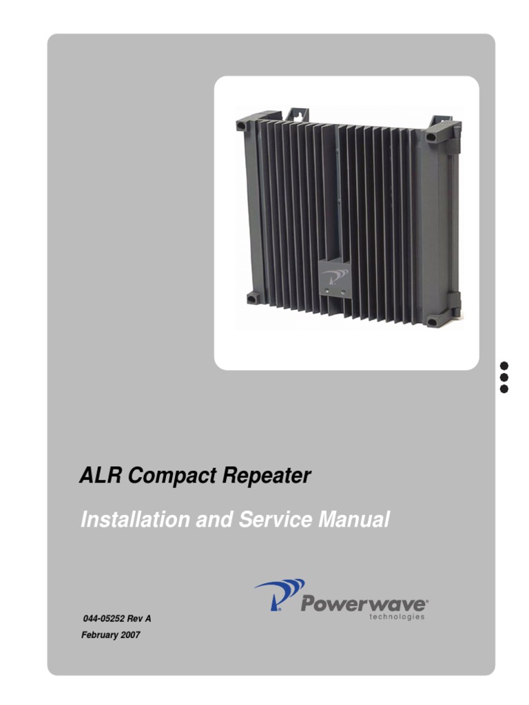 ALR Compact Repeater - Installation and Service Manual - 044 - 05252 ...