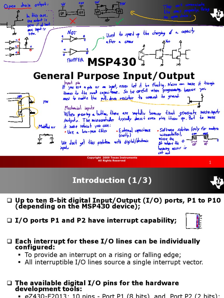 MSP430 Gpio | PDF | Input/Output | Computer Engineering