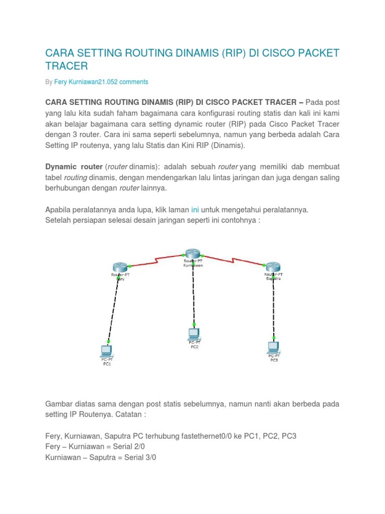 Cara Setting Routing Dinamis | PDF | Teknologi & Rekayasa