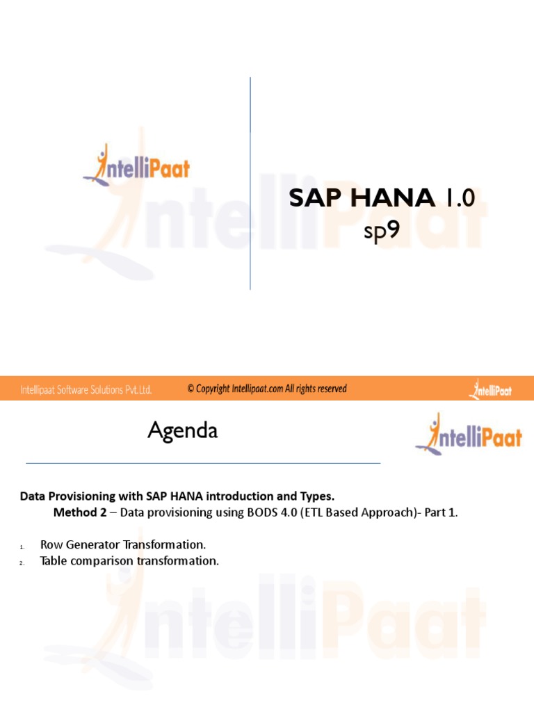 Sap Hana 1.0: Intellipaat Software Solutions Pvt. LTD | PDF