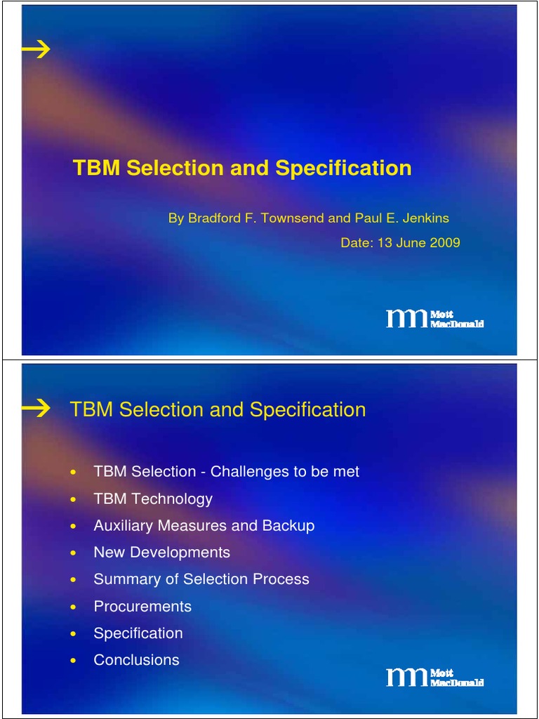 TBM Selection and Technology Overview | PDF | Engineering | Civil ...