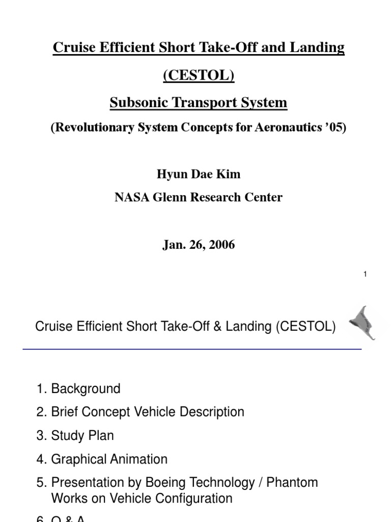 CESTOL Subsonic Transport System | PDF | Jet Engine | Takeoff