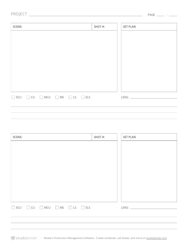 StudioBinder Storyboard Template - 2 Frames PDF | PDF