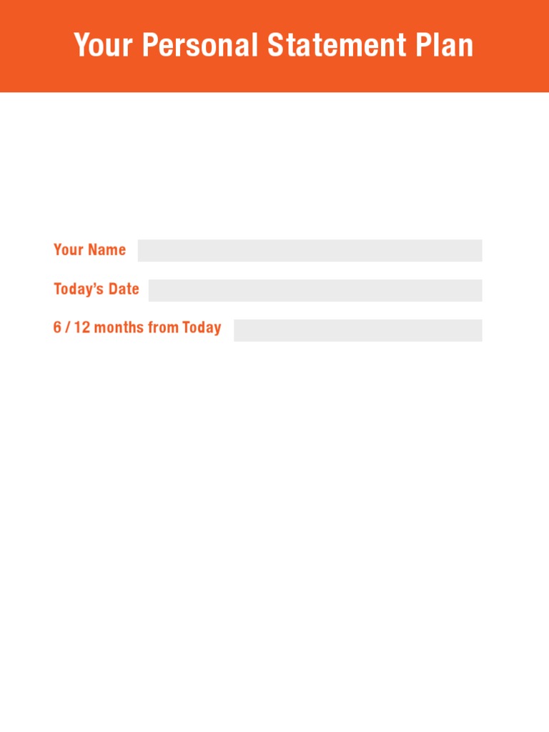 Personal Statement Plan | PDF
