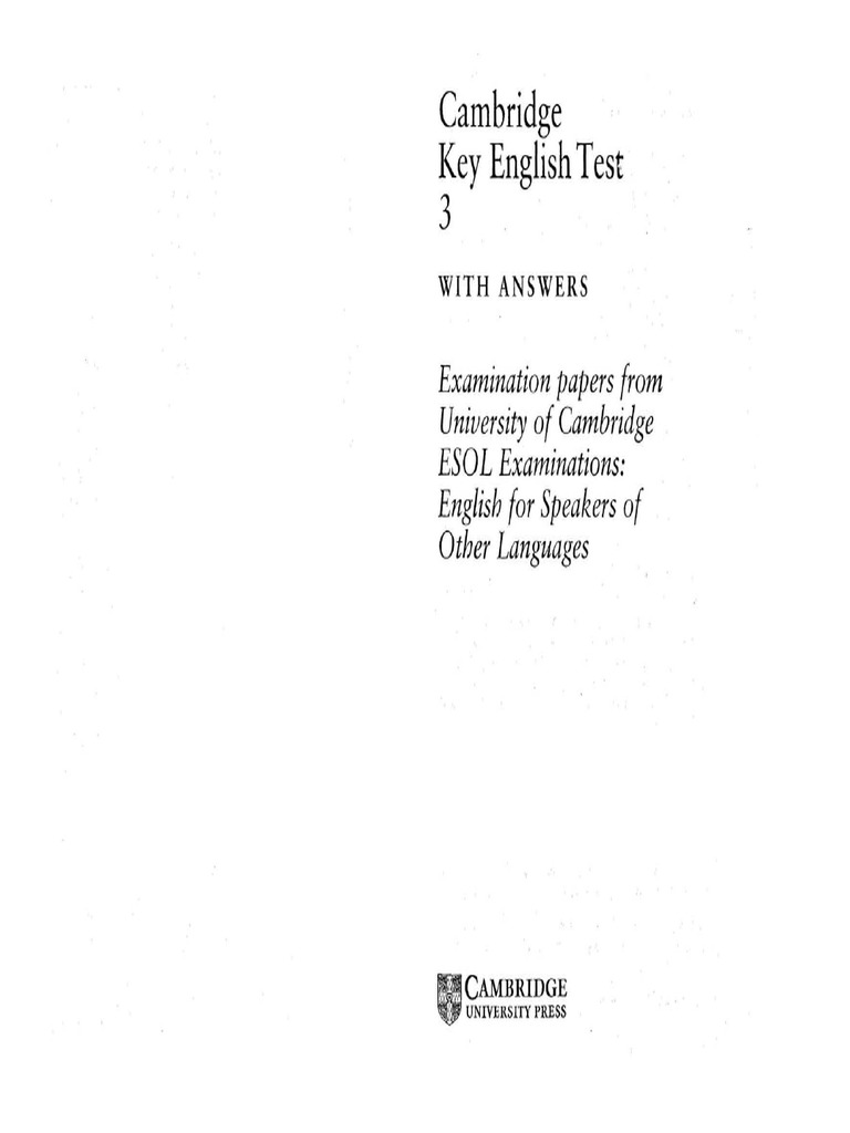 Cambridge English Key (KET) | PDF