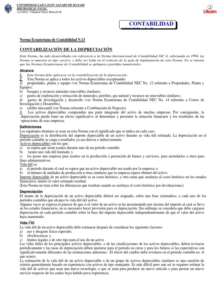 Contabilización de Activos Depreciables | PDF | Depreciación | Contabilidad