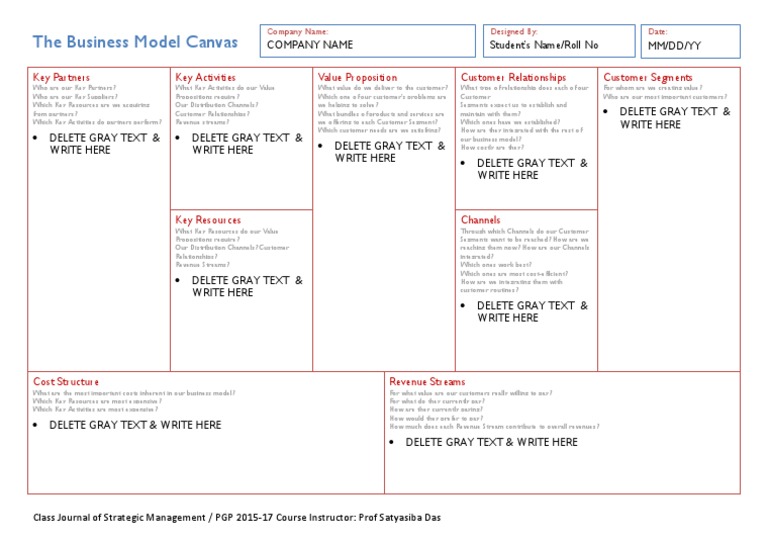 Business Model Canvas Template | PDF | Business Model | Corporate Jargon