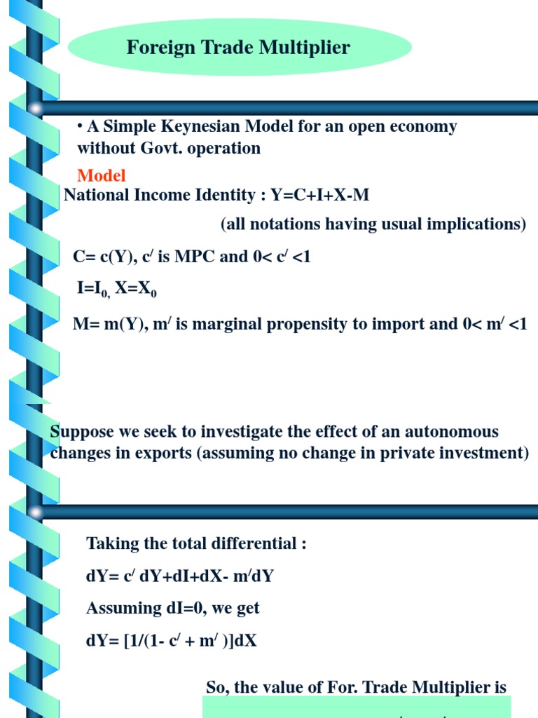 Foreign Trade Multiplier: - A Simple Keynesian Model For An Open ...