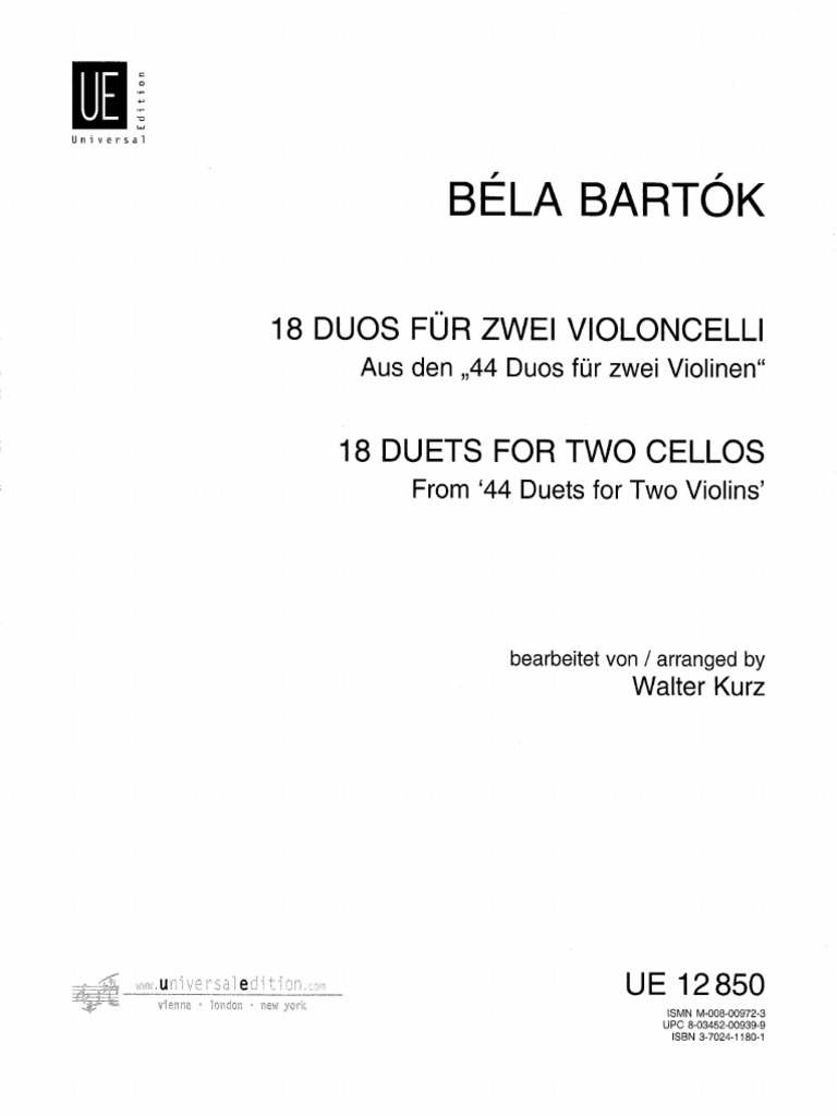 Bartok - Cello PDF | PDF