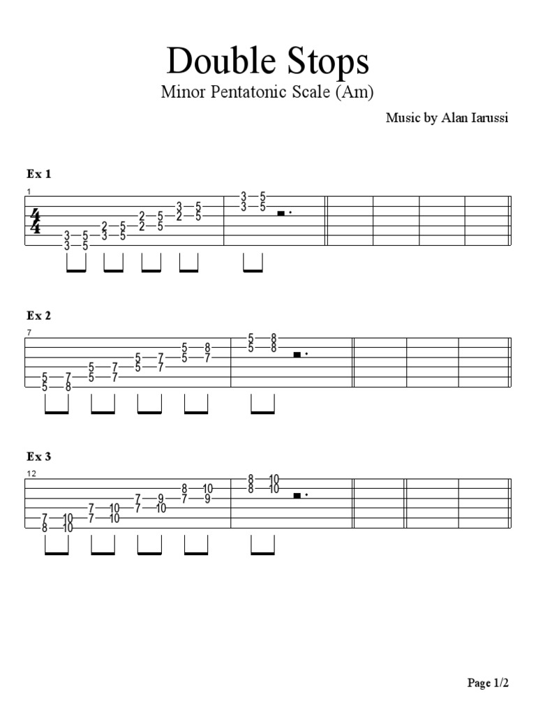 Double Stops - Pentatonic Scale Am | PDF