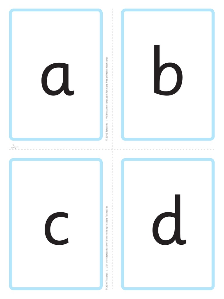 Free Alphabet Flashcards Letters Lowercase | PDF | Language Arts ...