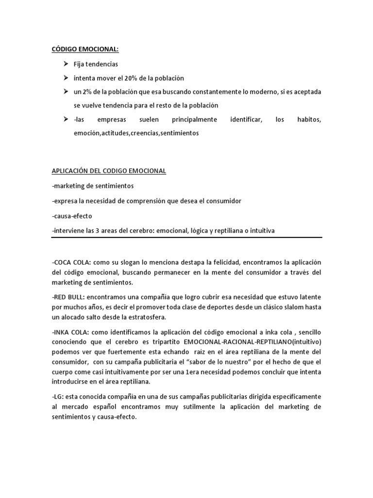 Código Emocional | PDF | Las emociones | Marketing