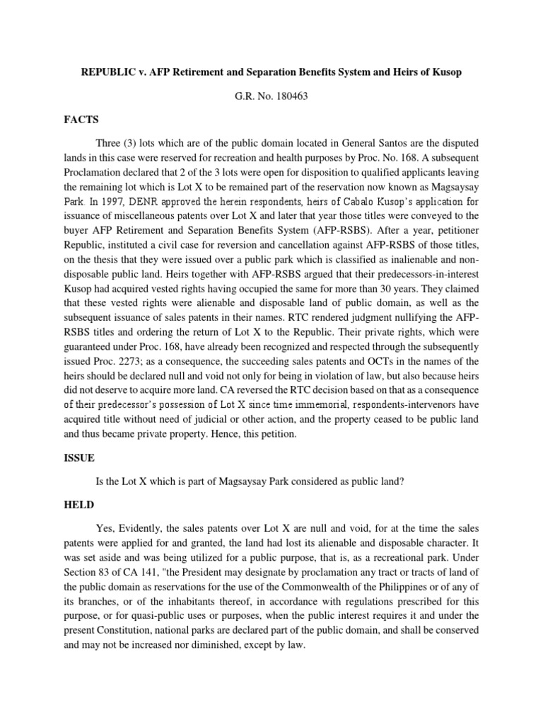 17.republic Vs AFP Retirement | PDF | Ownership | Patent