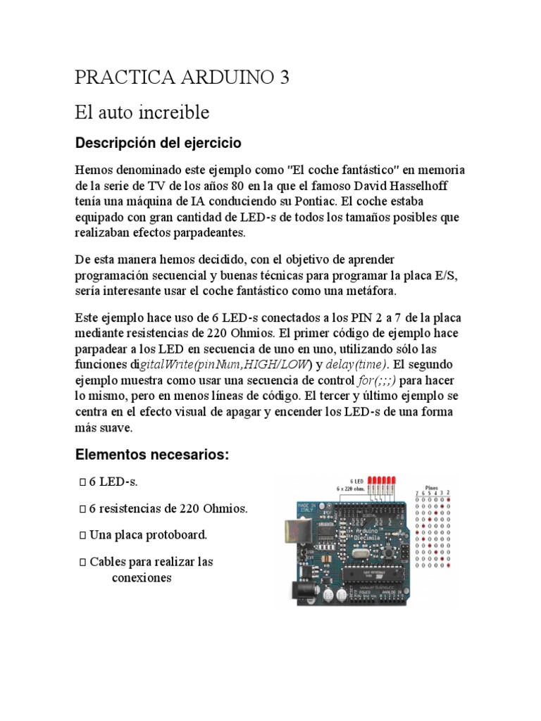 Practica Arduino 3 | PDF | Arduino | Electrónica