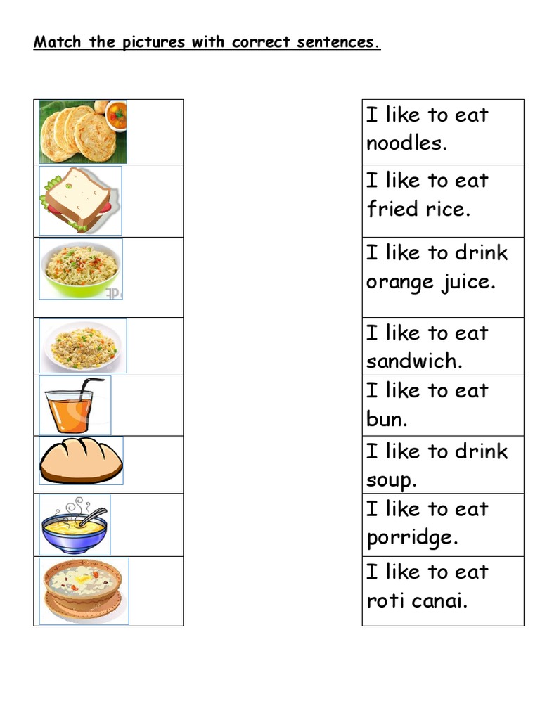 Yummy Worksheets | PDF