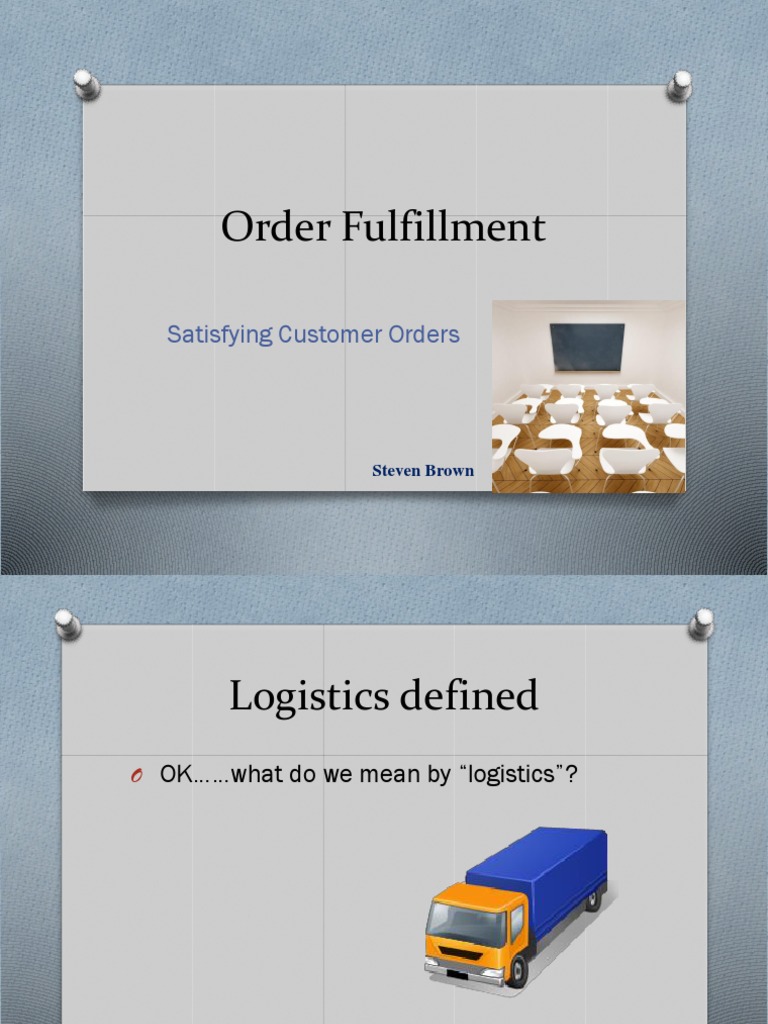 CH 6 Order Fulfillment | PDF | Logistics | Supply Chain
