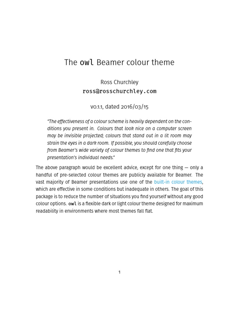 Beamer Color The Me Owl | PDF | Color | Graphic Design
