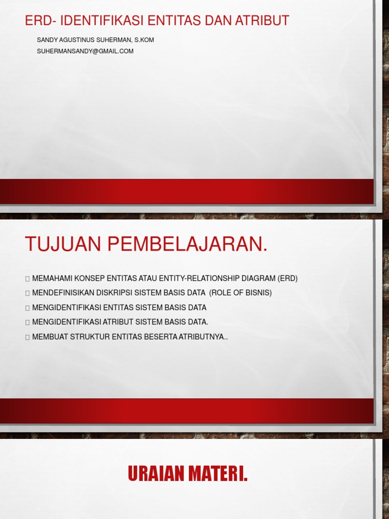 ERD - Identifikasi Entitas Dan Atribut | PDF