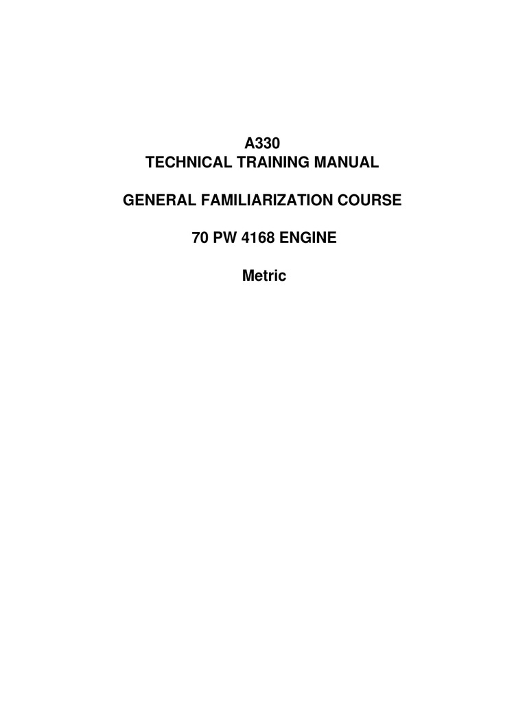 Motor PW4168 Difa340 A330 B2 | PDF | Turbine | Hvac