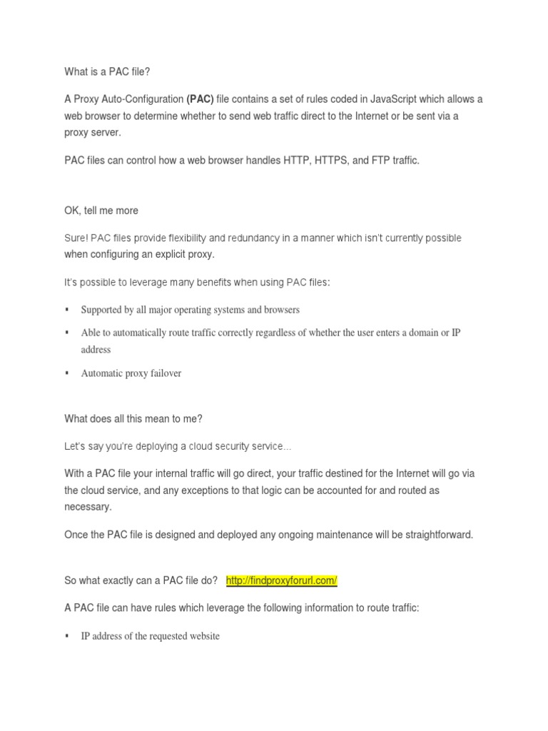 PAC File Study | Download Free PDF | Proxy Server | World Wide Web