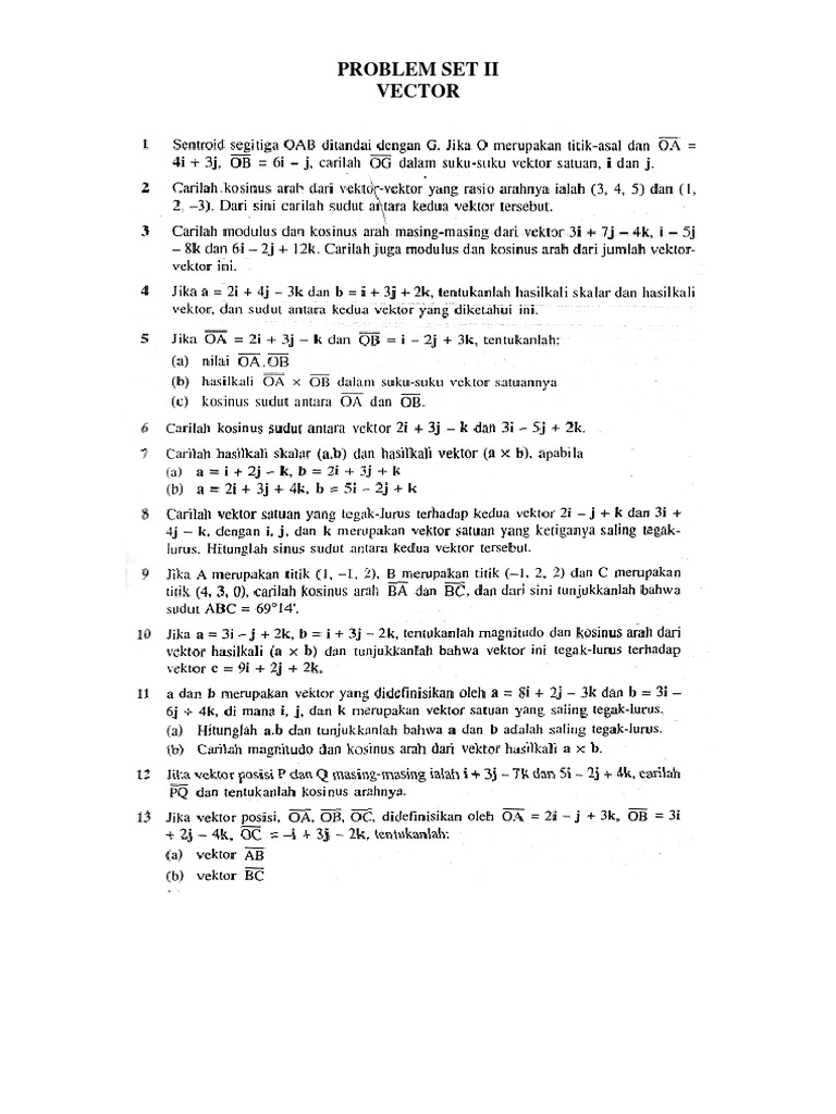 Problem Set II-Vector | PDF