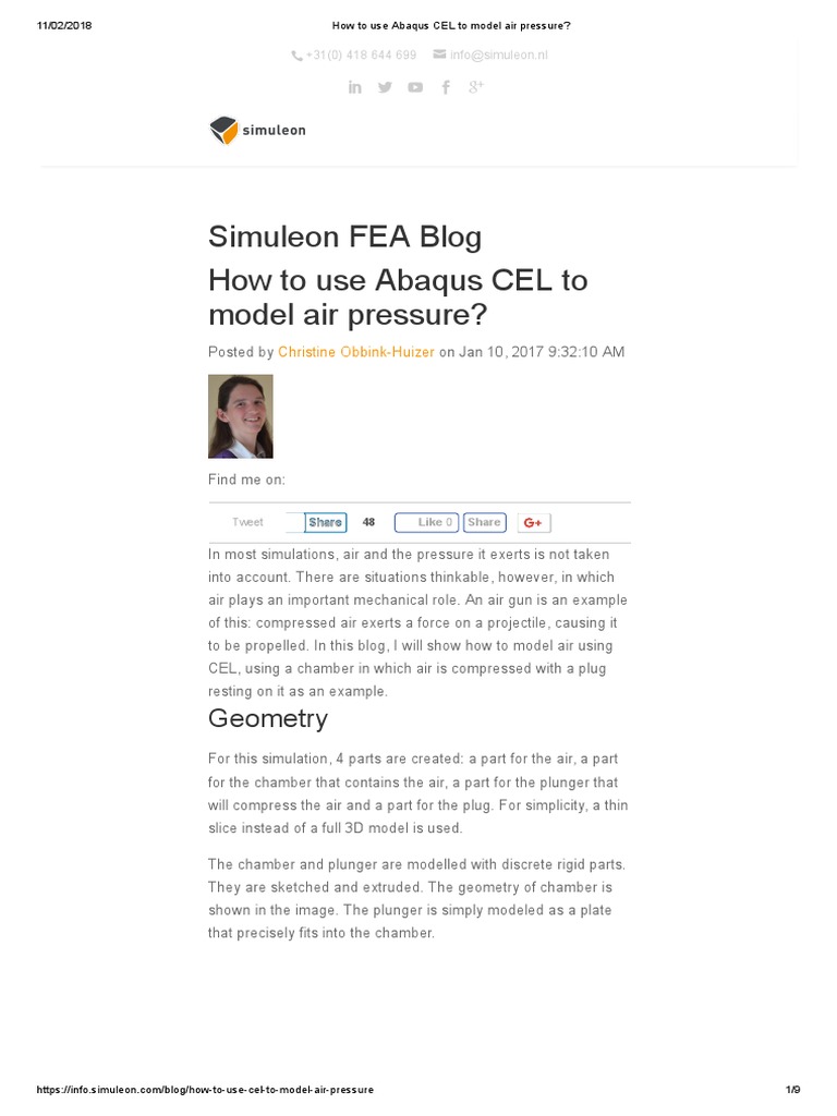How To Use Abaqus CEL To Model Air Pressure | PDF | Gases | Finite ...