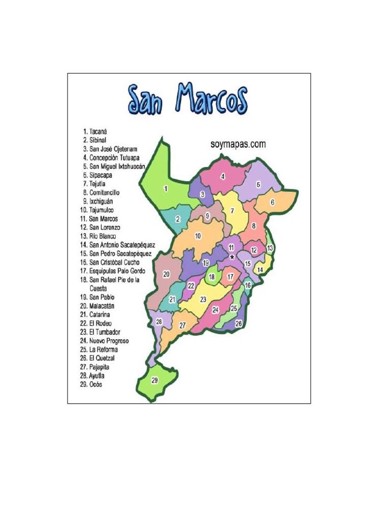 Mapas de San Marcos y Pajapita
