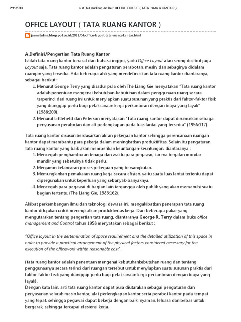 Office Layout (Tata Ruang Kantor) | PDF