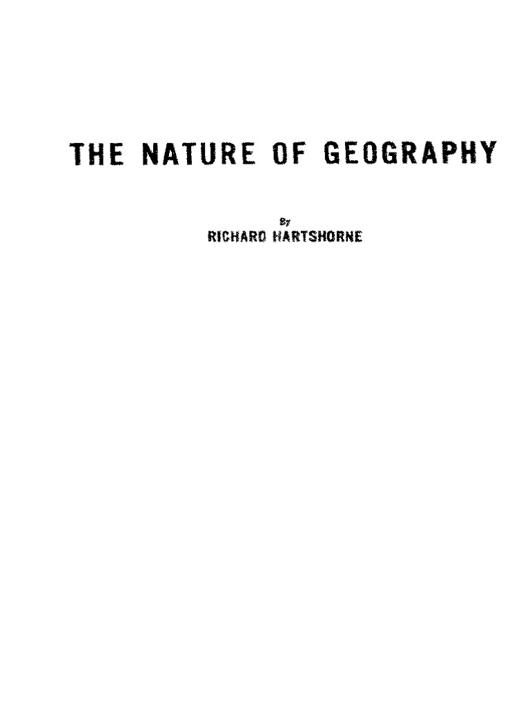 #Richard Hartshorne | PDF | Geography | Landscape
