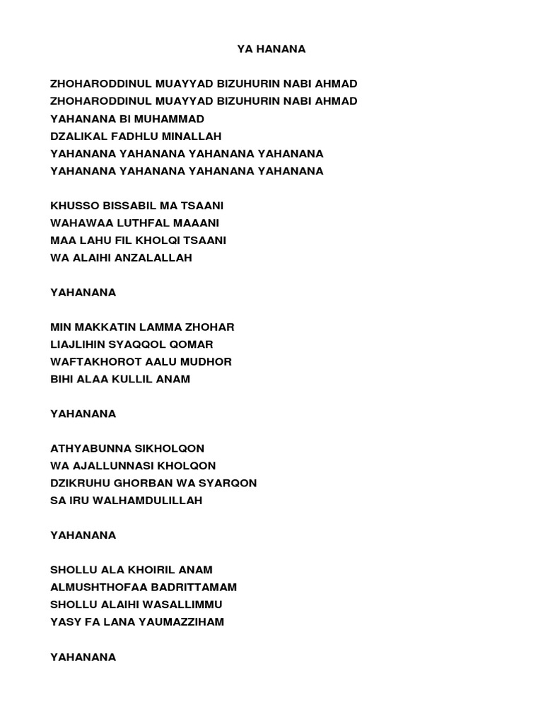 Ya Hanana | PDF