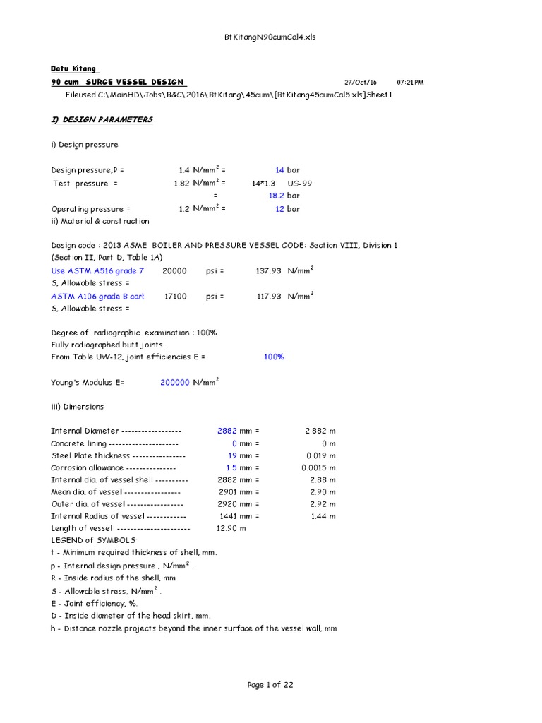 Vessel Design Calculation | Download Free PDF | Materials Science ...