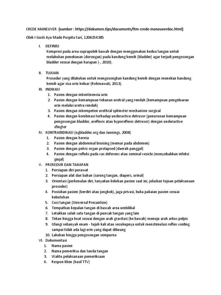 Crede Maneuver | PDF | Ilmu Sosial | Kesehatan Holistik