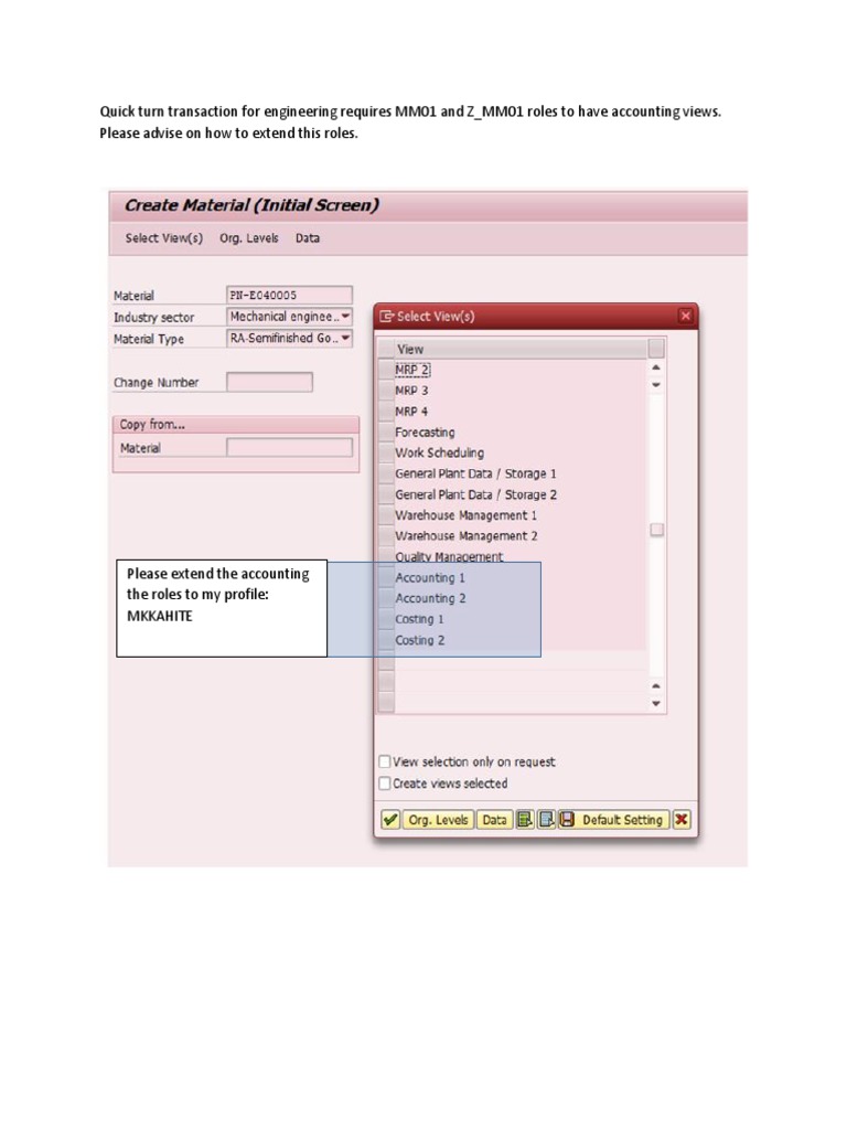 Quick Turn Transaction - MM01 - Views | PDF