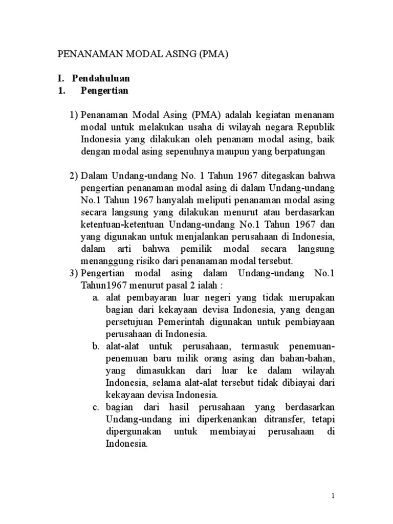 Penanaman Modal Asing | PDF