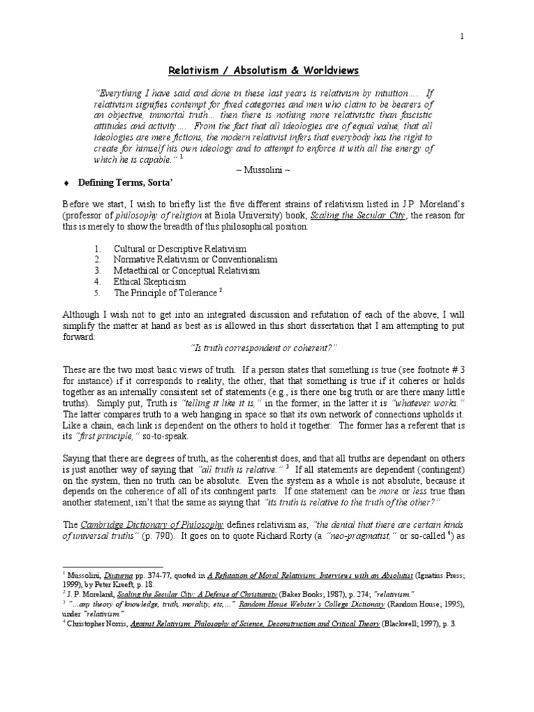 Relativism - Philosophy 101 | Relativism | World View