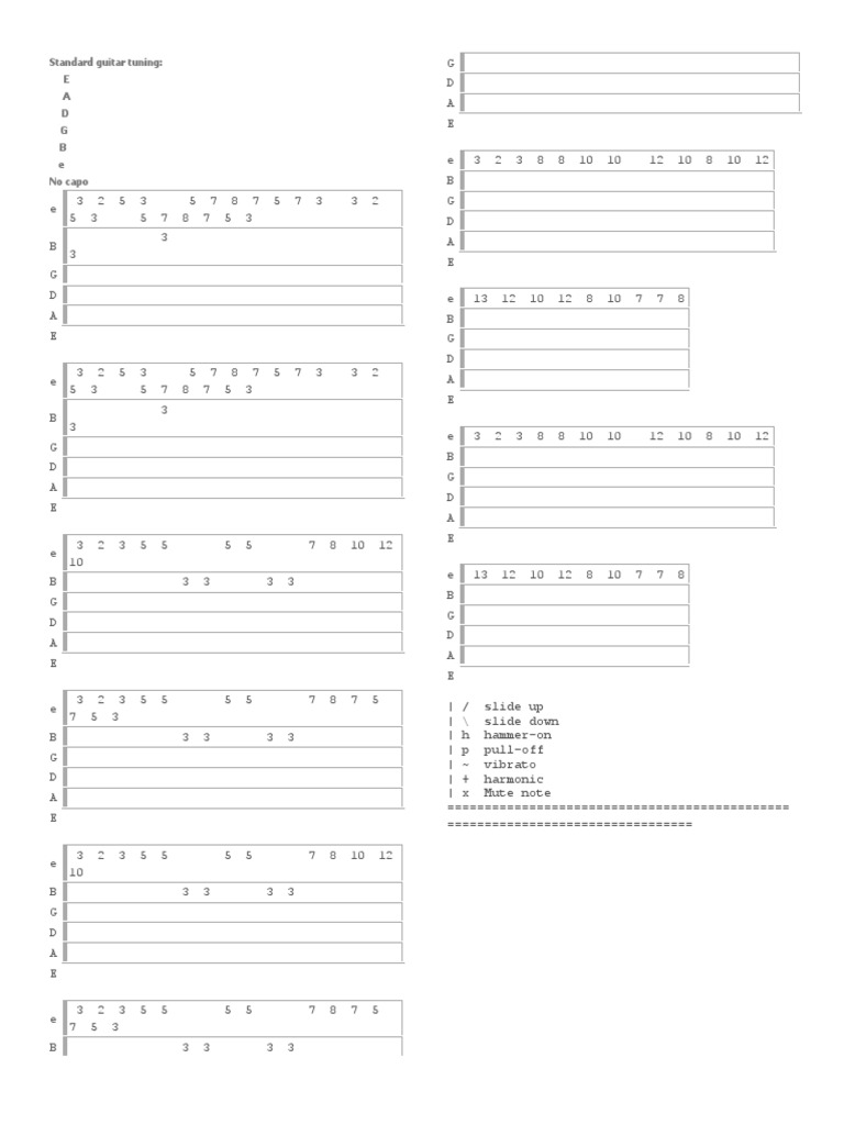Standard Guitar Tuning: E A D G B e No Capo | PDF | Celtic Musical ...