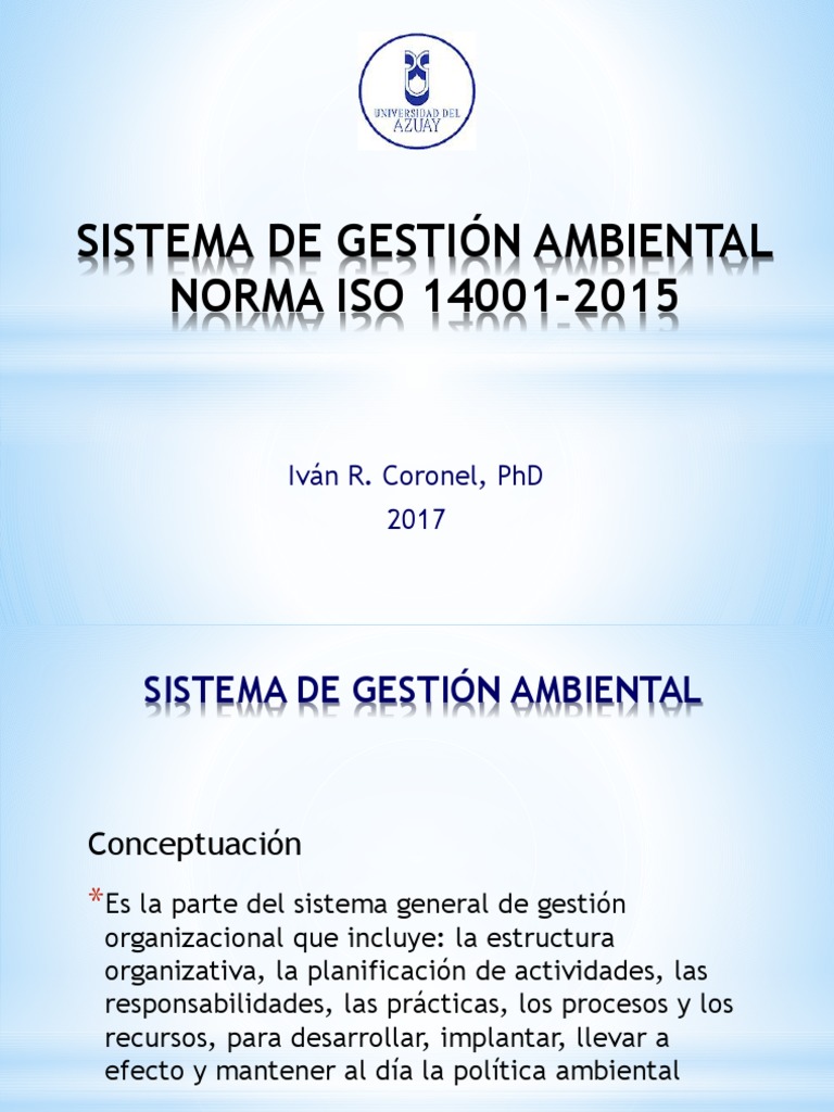 3.SGA. Norma ISO 14001-2015 | PDF | Planificación | Business