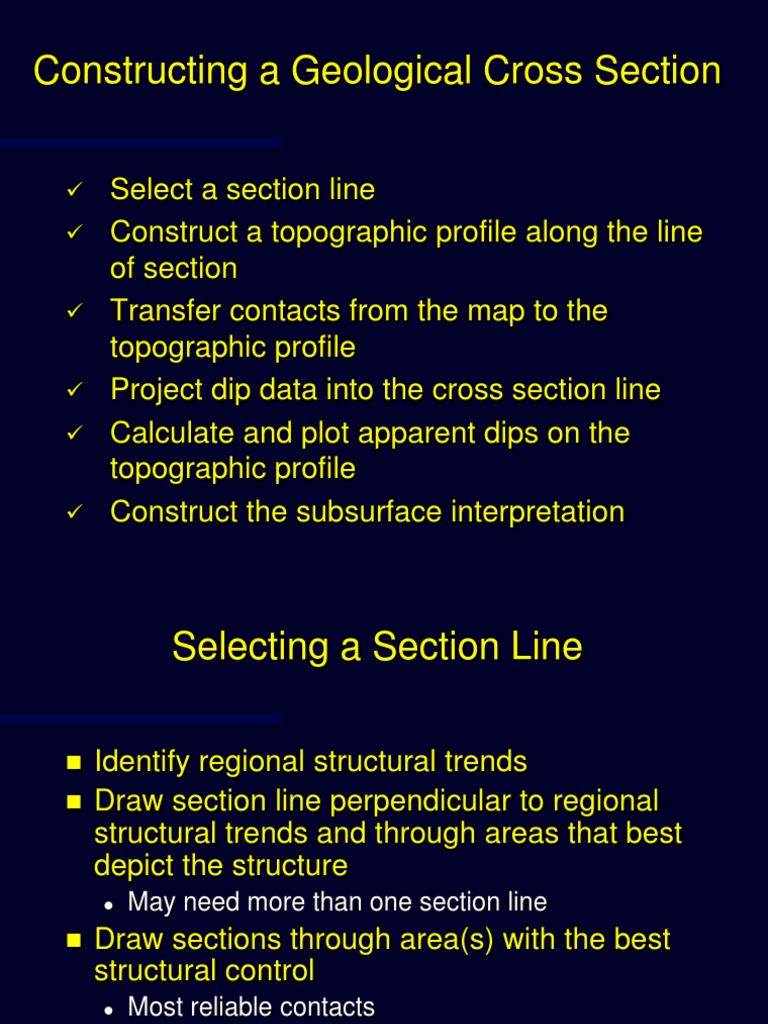 Geological Cross Section Construction Guide | PDF | Topography ...