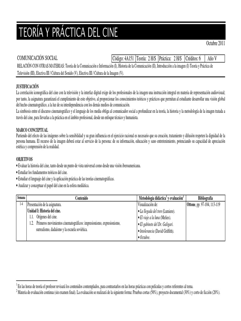 Clase Teoría y Práctica Del Cine | PDF | Teoría | Televisión